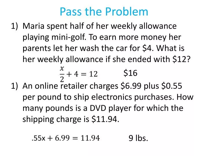 PPT - Pass the Problem PowerPoint Presentation, free download - ID:6845888