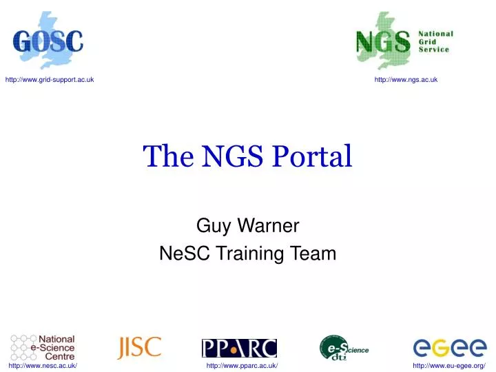 PPT - The NGS Portal PowerPoint Presentation, free download - ID:6846683