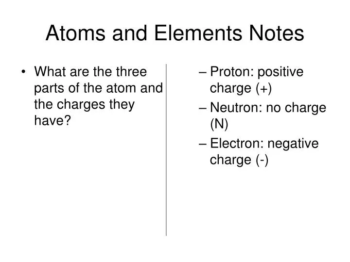 PPT - Atoms and Elements Notes PowerPoint Presentation, free download ...