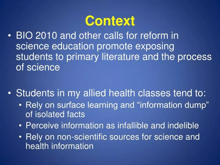 PPT - Context PowerPoint Presentation, free download - ID:6849482