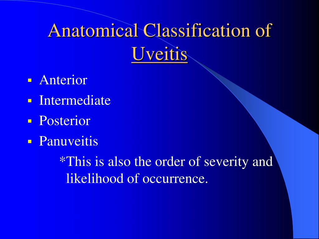 PPT - Anterior Uveitis: Signs, Symptoms & the Spondyloarthropathies ...