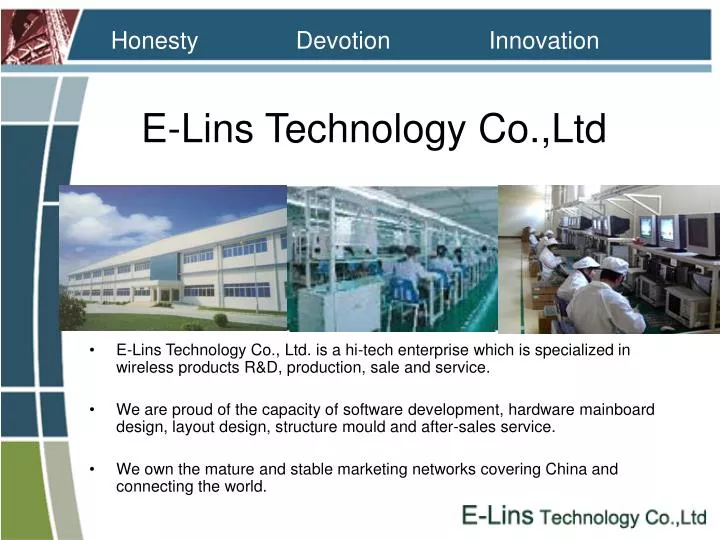 PPT - E-Lins Technology Co.,Ltd PowerPoint Presentation, free download ...