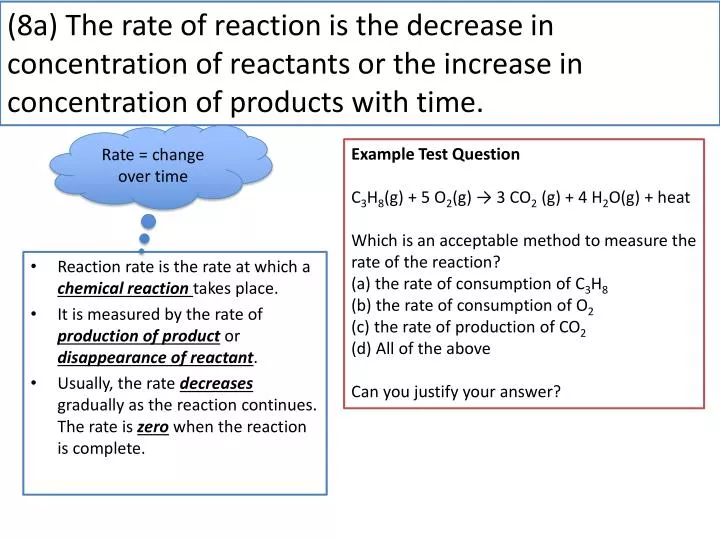 PPT - Reaction rate is the rate at which a chemical reaction takes ...