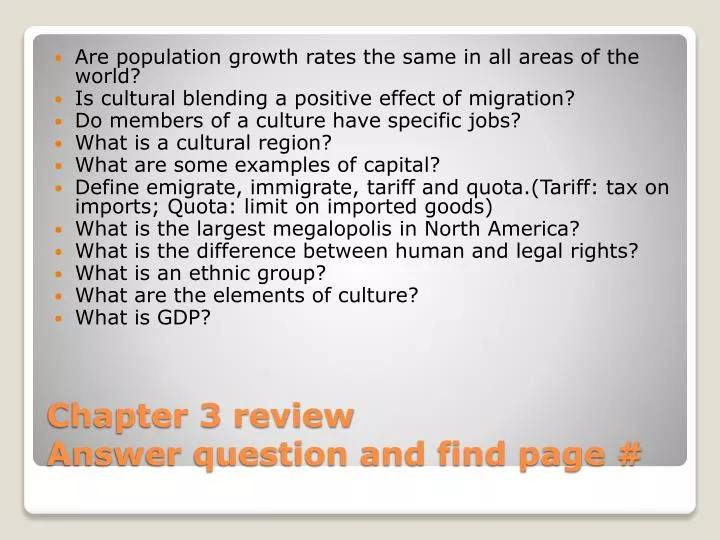 PPT - Chapter 3 review Answer question and find page # PowerPoint ...