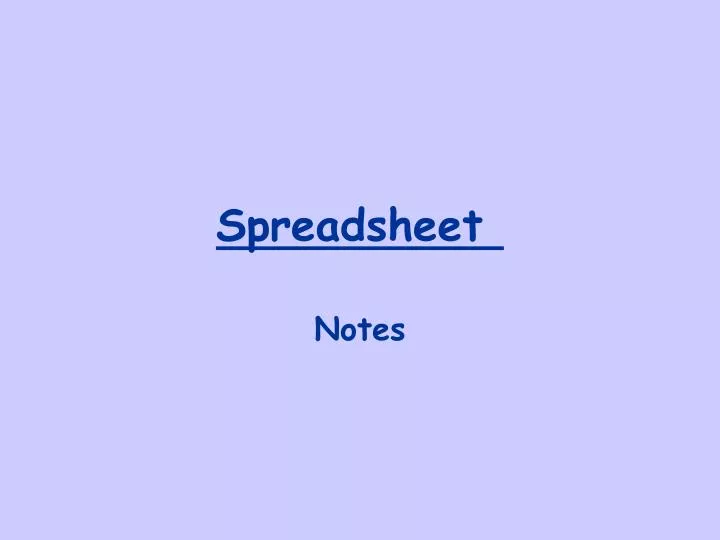 PPT - Spreadsheet PowerPoint Presentation, free download - ID:6851623