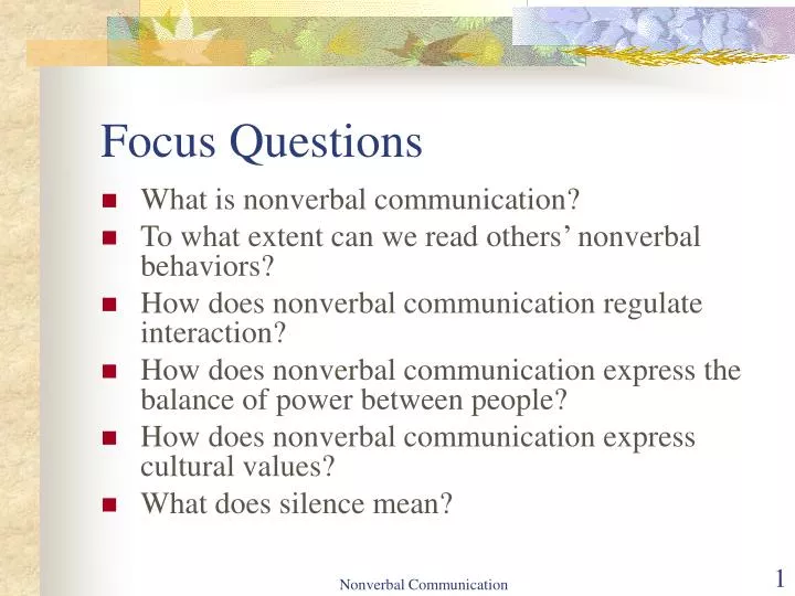 PPT - Focus Questions PowerPoint Presentation, free download - ID:6852279