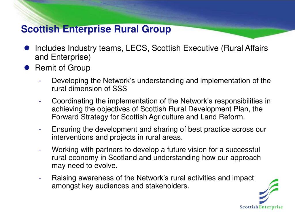 PPT - Scottish Enterprise and Rural Economic Development PowerPoint ...