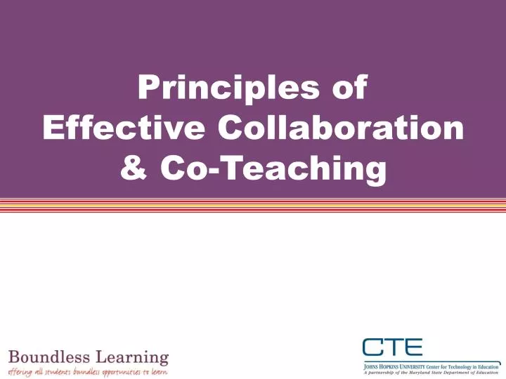 PPT - Principles of Effective Collaboration & Co-Teaching PowerPoint ...