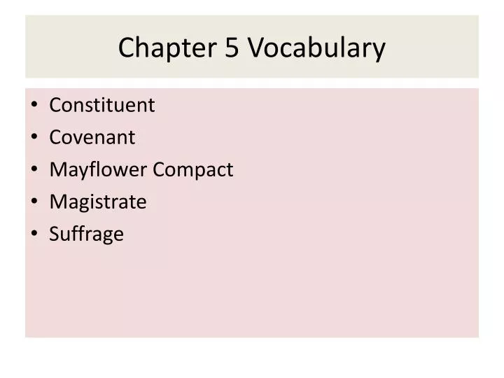 PPT - Chapter 5 Vocabulary PowerPoint Presentation, free download - ID ...