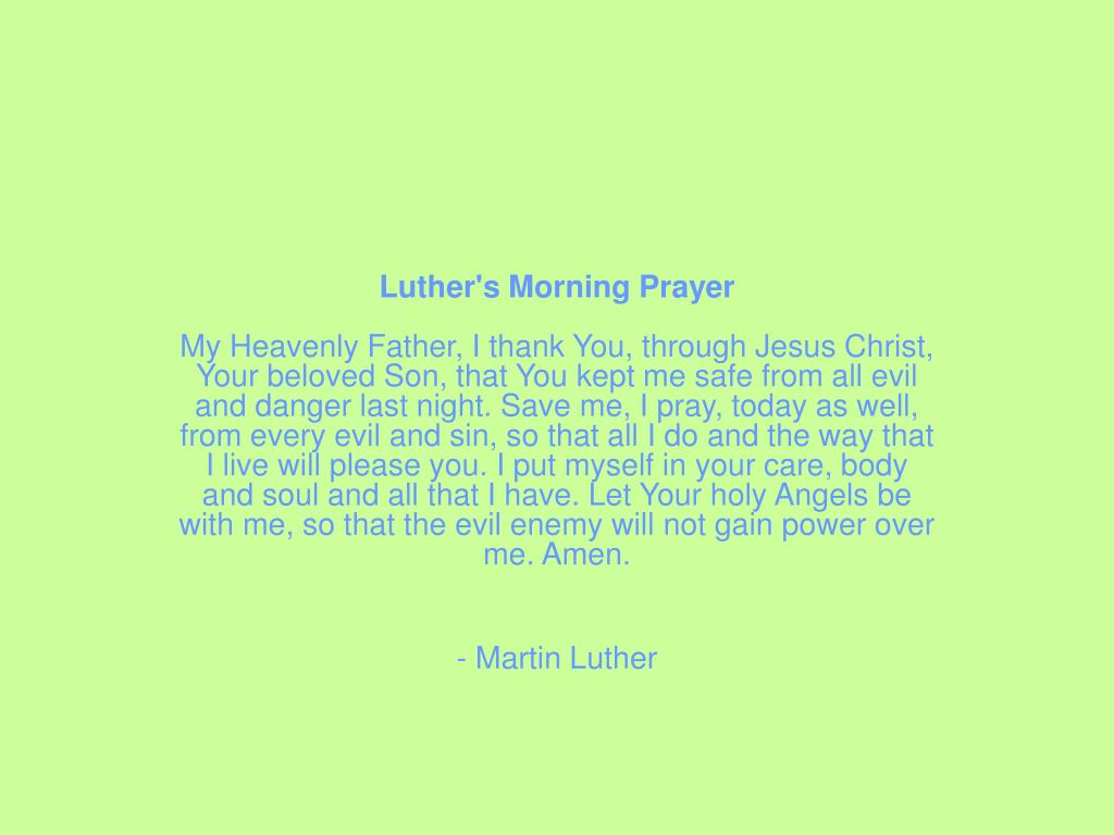 PPT - Divine Protection: Luther's Morning Prayer PowerPoint ...