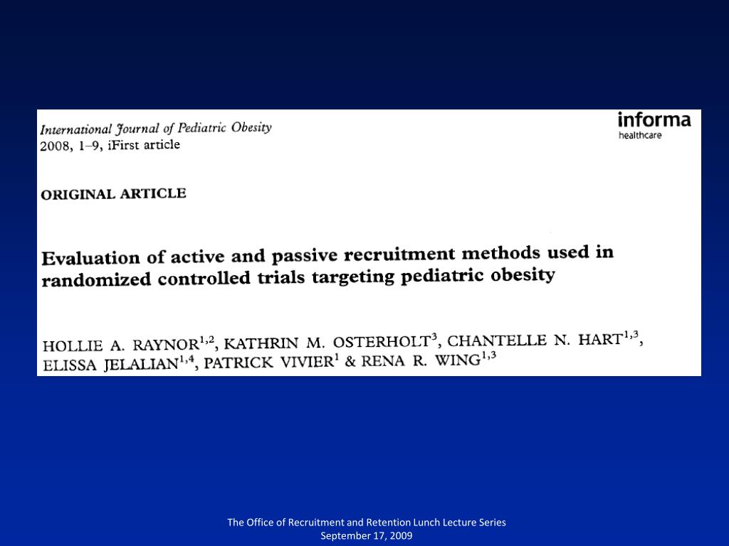 PPT - Lawrence J. Appel, MD, MPH Professor of Medicine Welch Center for ...