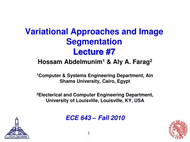 Ppt Variational Approaches And Image Segmentation Lecture 7 Powerpoint Presentation Id 6856443