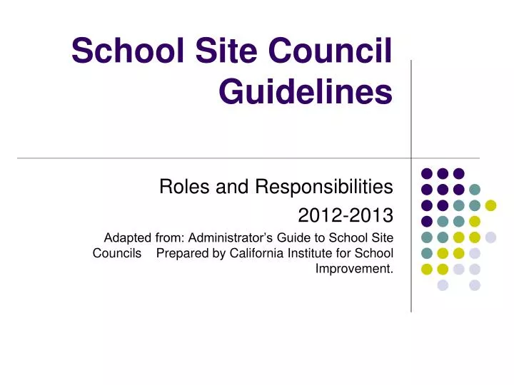 PPT - School Site Council Guidelines PowerPoint Presentation, free ...