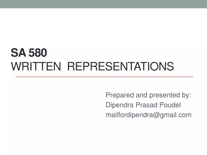 PPT - SA 580 Written Representations PowerPoint Presentation, free ...