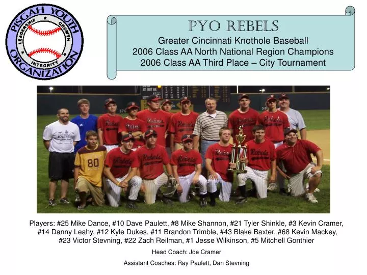 PPT - PYO Rebels Greater Cincinnati Knothole Baseball 2006 Class AA ...