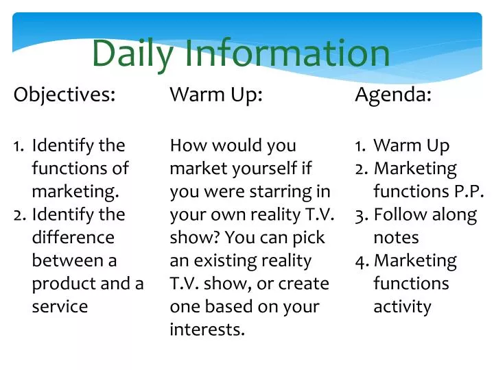 PPT - Daily Information PowerPoint Presentation, free download - ID:6859441