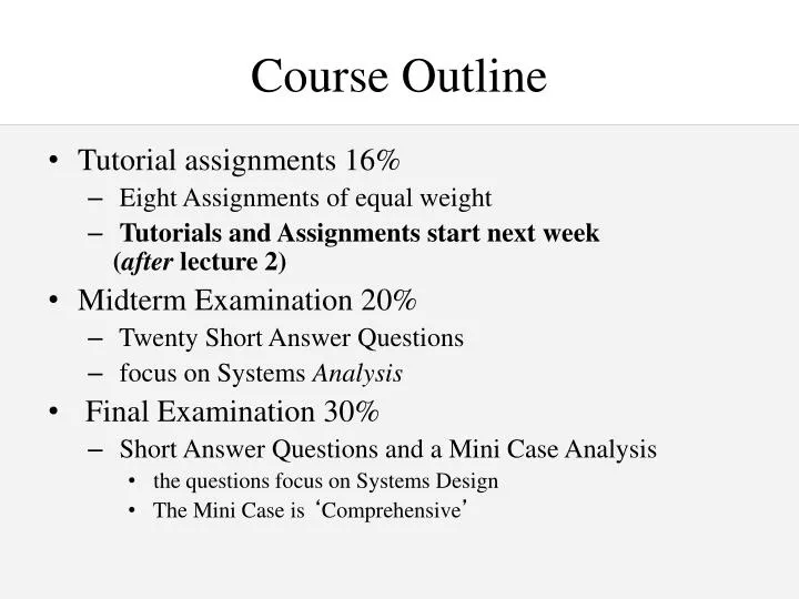 PPT - Course Outline PowerPoint Presentation, free download - ID:6859858