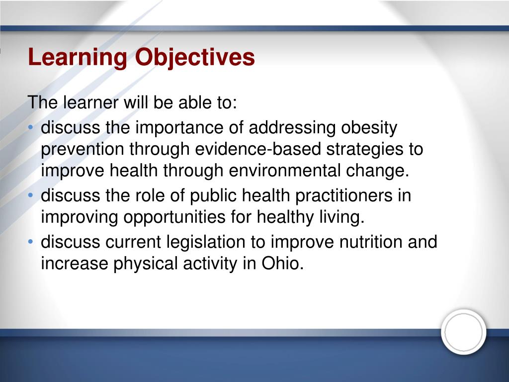 PPT - Obesity Prevention: A look at the legislative landscape ...