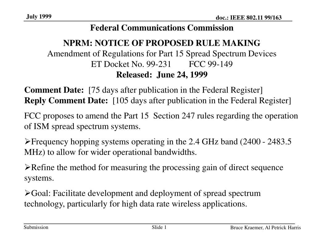 PPT - Federal Communications Commission NPRM: NOTICE OF PROPOSED RULE ...