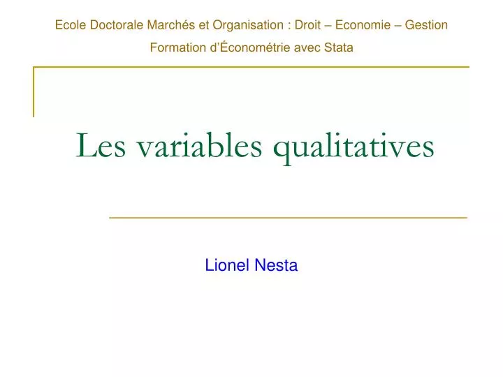PPT - Les variables qualitatives PowerPoint Presentation, free download ...