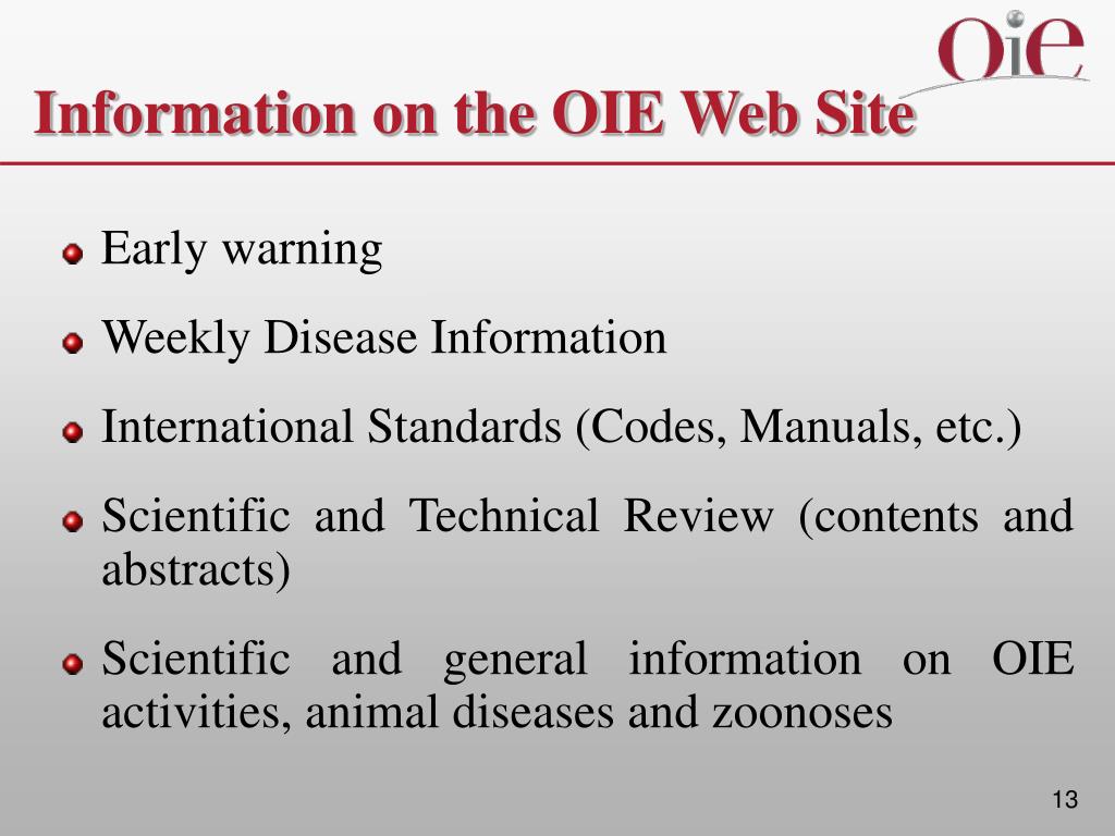 PPT - Office International des Épizooties World Organisation for Animal ...