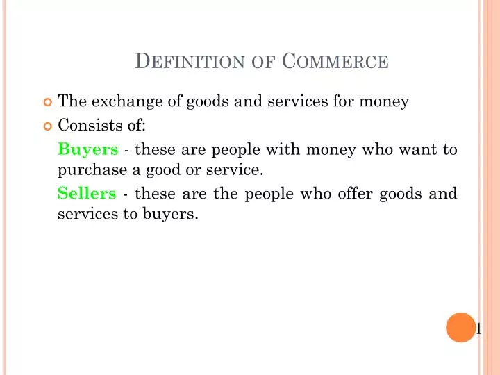 PPT - Definition of Commerce PowerPoint Presentation, free download ...
