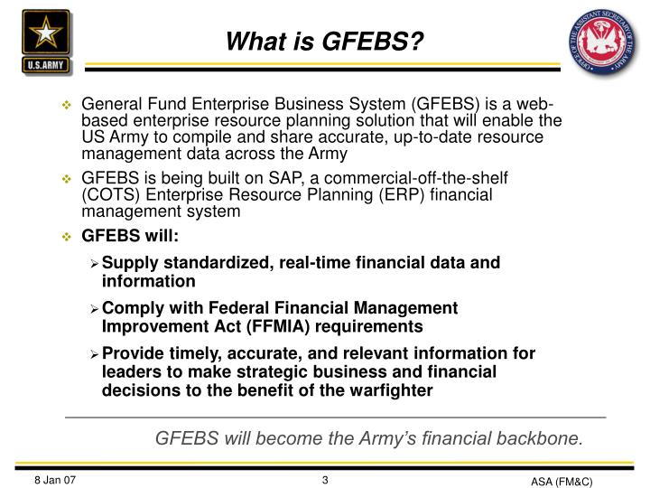 PPT - Army’s General Fund Enterprise Business System (GFEBS) PowerPoint ...