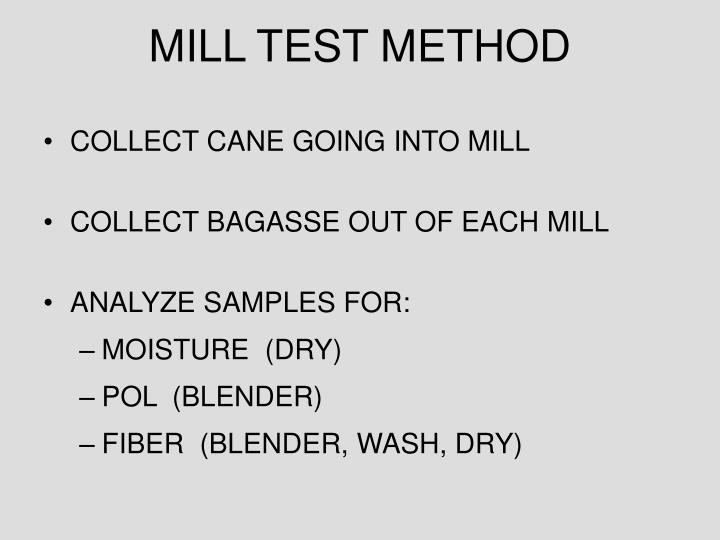 PPT - USE OF MILL TESTS FOR MILLING OPTIMIZATION PowerPoint ...