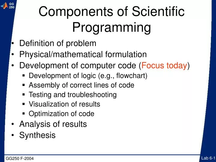 PPT - Components of Scientific Programming PowerPoint Presentation ...