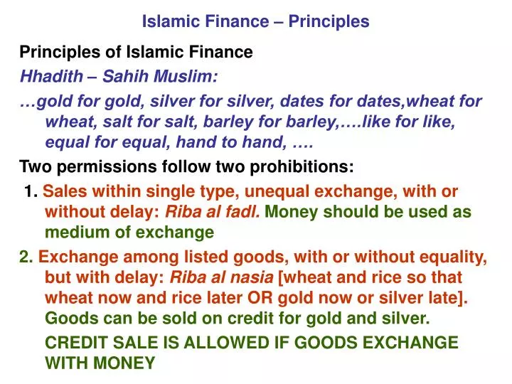 PPT - Islamic Finance – Principles PowerPoint Presentation, free ...