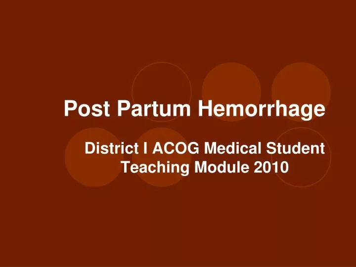 PPT - Post Partum Hemorrhage PowerPoint Presentation, free download ...