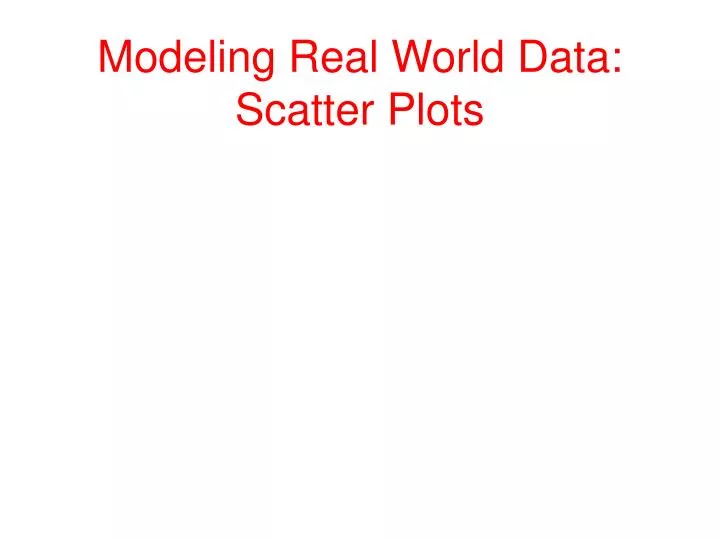PPT - Modeling Real World Data: Scatter Plots PowerPoint Presentation ... PPT - Modeling Real World Data: Scatter Plots PowerPoint Presentation ...