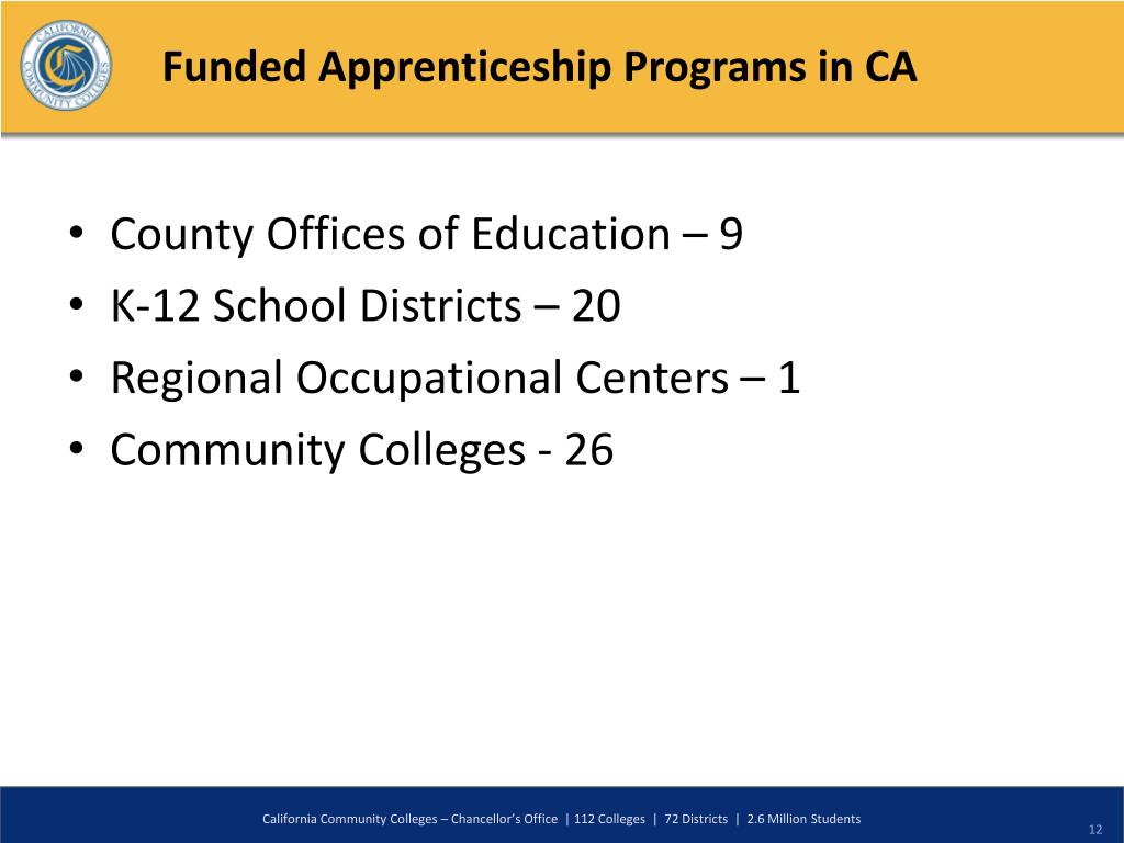 PPT - Apprenticeship in California John Dunn Chancellors Office ...