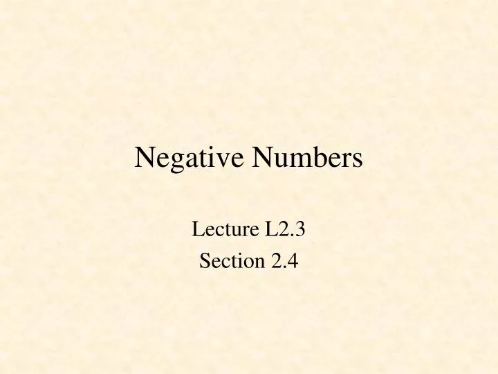PPT - Negative Numbers PowerPoint Presentation, free download - ID:6867537