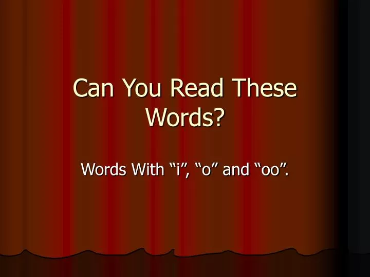 PPT - Can You Read These Words? PowerPoint Presentation, free download ...