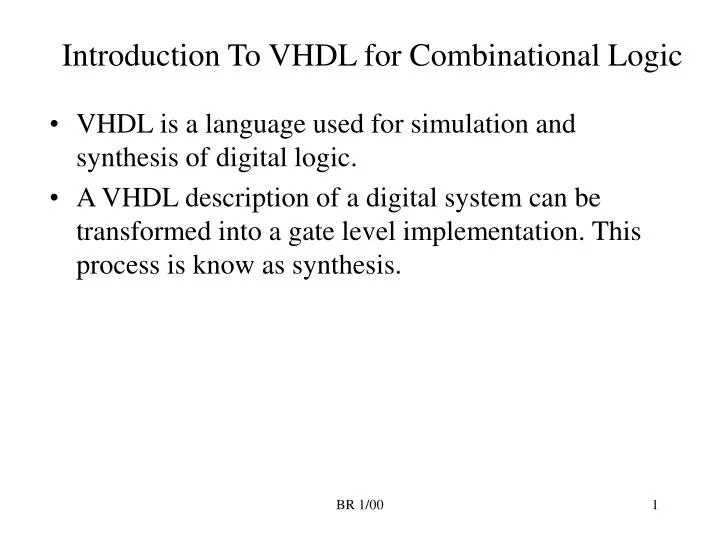 Ppt Introduction To Vhdl For Combinational Logic Powerpoint