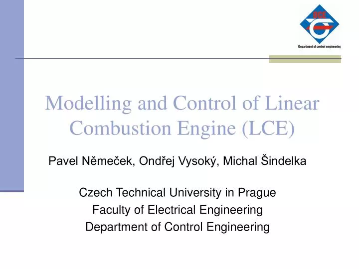 PPT - Modelling and Control of Linear Combustion Engine (LCE ...