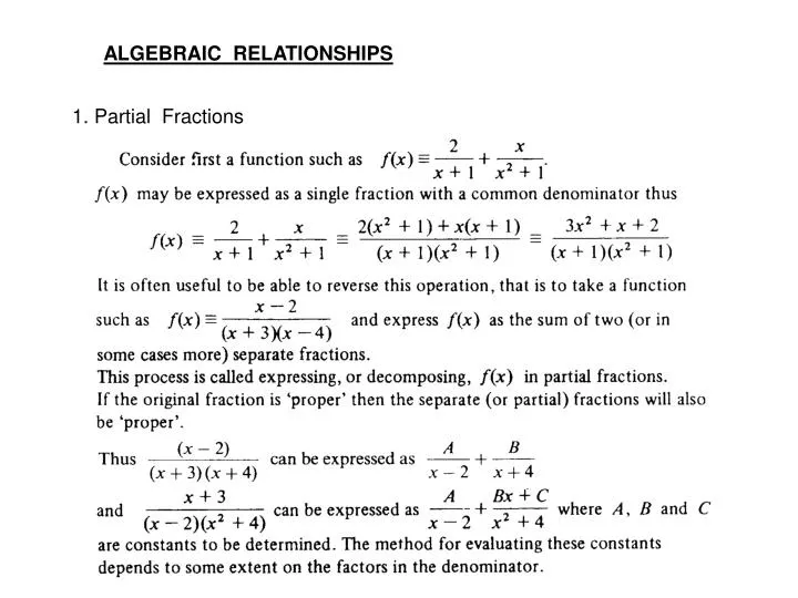 PPT - ALGEBRAIC RELATIONSHIPS PowerPoint Presentation, free download ...