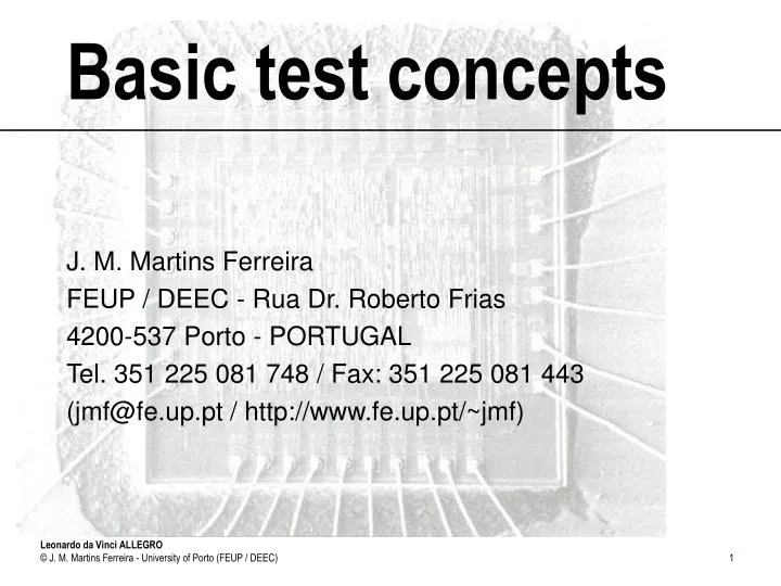 PPT - Basic test concepts PowerPoint Presentation, free download - ID ...