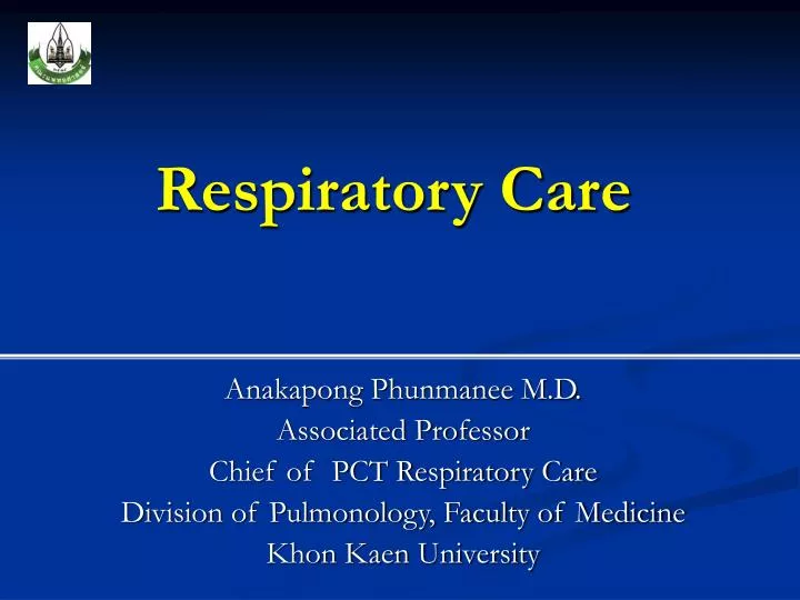 PPT - Respiratory Care PowerPoint Presentation - ID:6871794