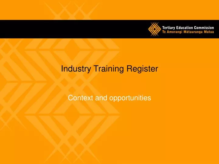 PPT - Industry Training Register PowerPoint Presentation, free download ...