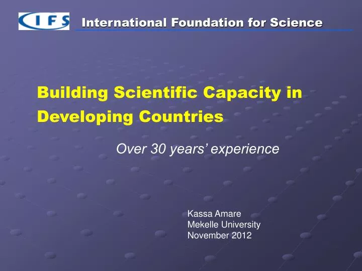 PPT - International Foundation for Science PowerPoint Presentation ...