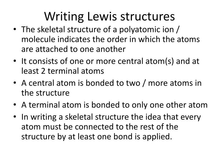 Ppt Drawing Lewis Structures A Tutorial On Writing Lewis Lewis