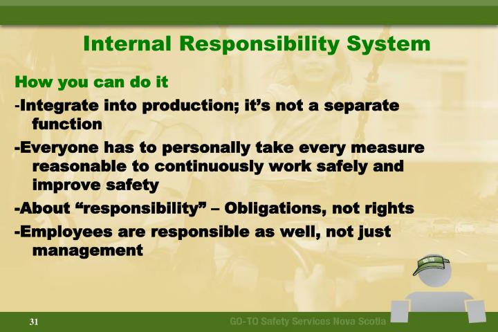 PPT - The Internal Responsibility System PowerPoint Presentation - ID ...