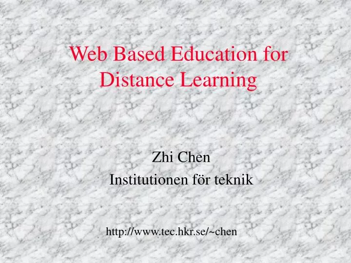 PPT - Web Based Education for Distance Learning PowerPoint Presentation ...