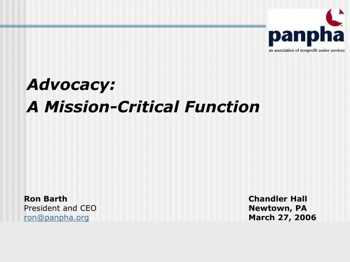 PPT - Advocacy: A Mission-Critical Function PowerPoint Presentation ...