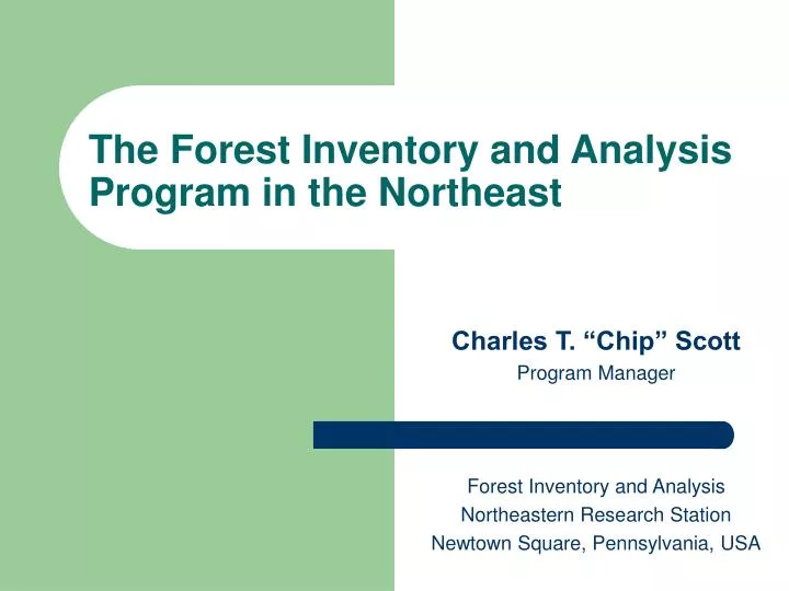 PPT - The Forest Inventory and Analysis Program in the Northeast ...