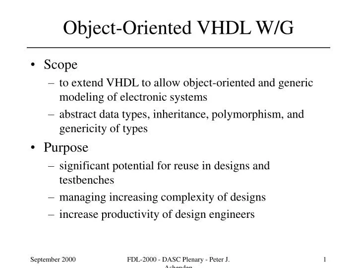 PPT - Object-Oriented VHDL W/G PowerPoint Presentation, free download - ID:6877128