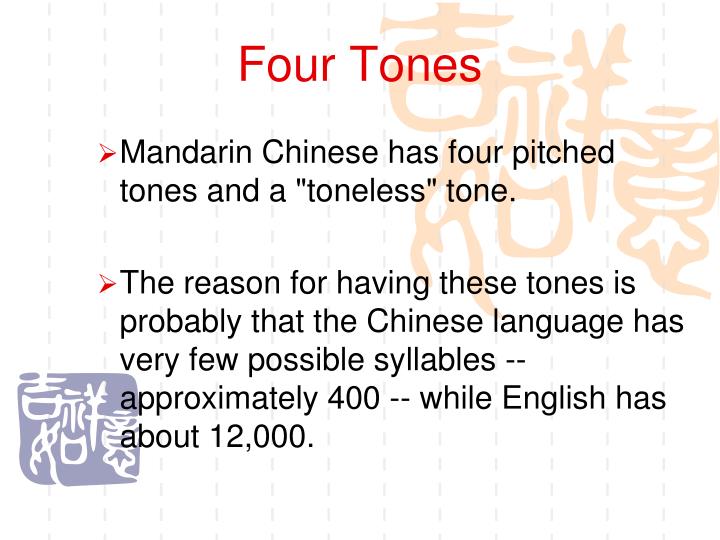 PPT - The Tones of Mandarin Chinese PowerPoint Presentation - ID:6878265