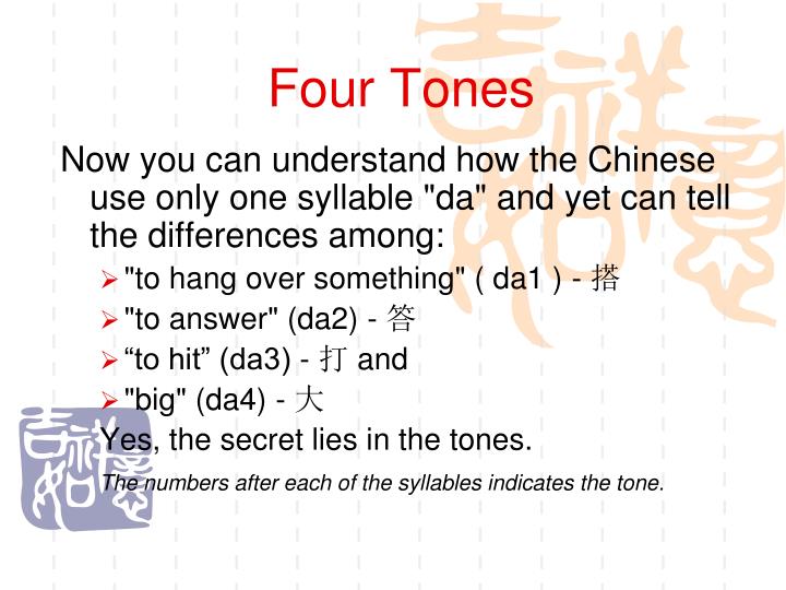 PPT - The Tones of Mandarin Chinese PowerPoint Presentation - ID:6878265